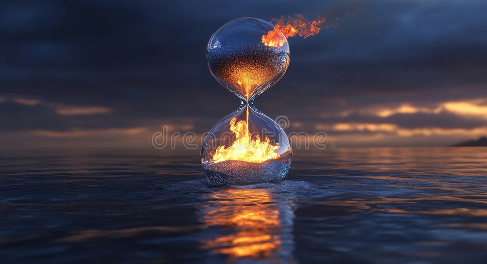 An Hourglass Symbolizing the Contrast between Fire and Water ...