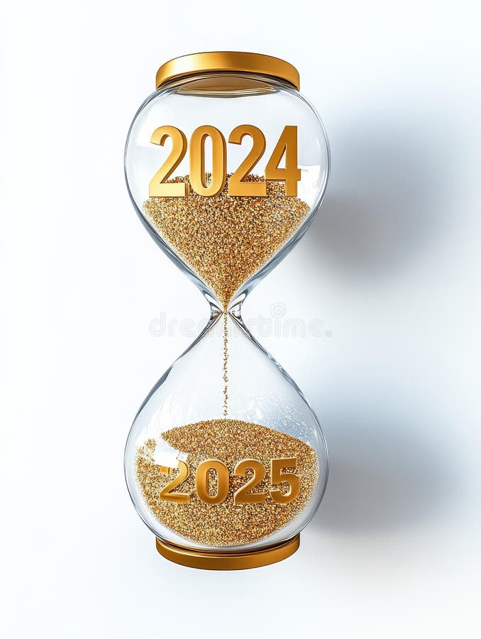 Hourglass Symbolizing Time Transition 2024 To 2025 a Creative Hourglass ...