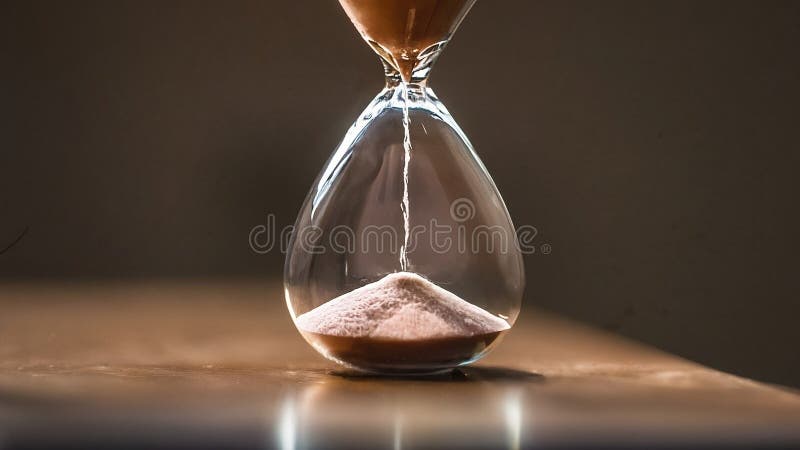 Hourglass on Table with Beautiful Sand Countdown Clock Timer Sandglass ...