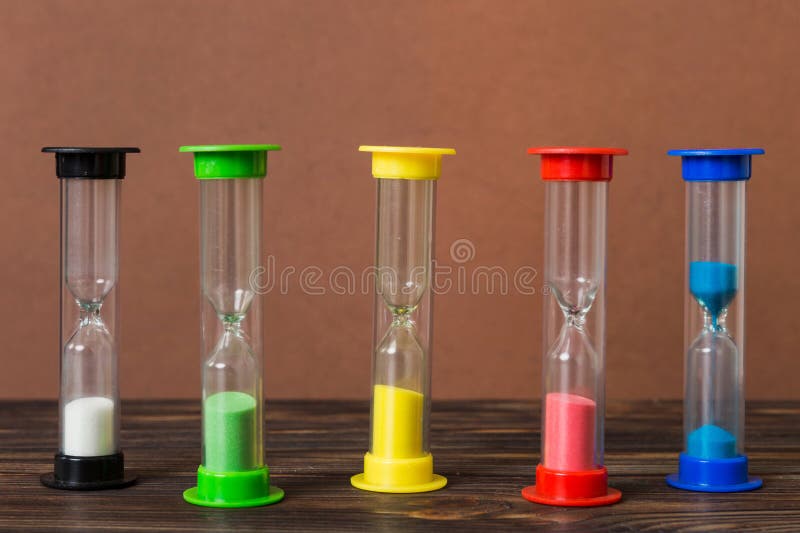 Hourglass on the Table, Sand Clock As Time Passing Concept for Business ...