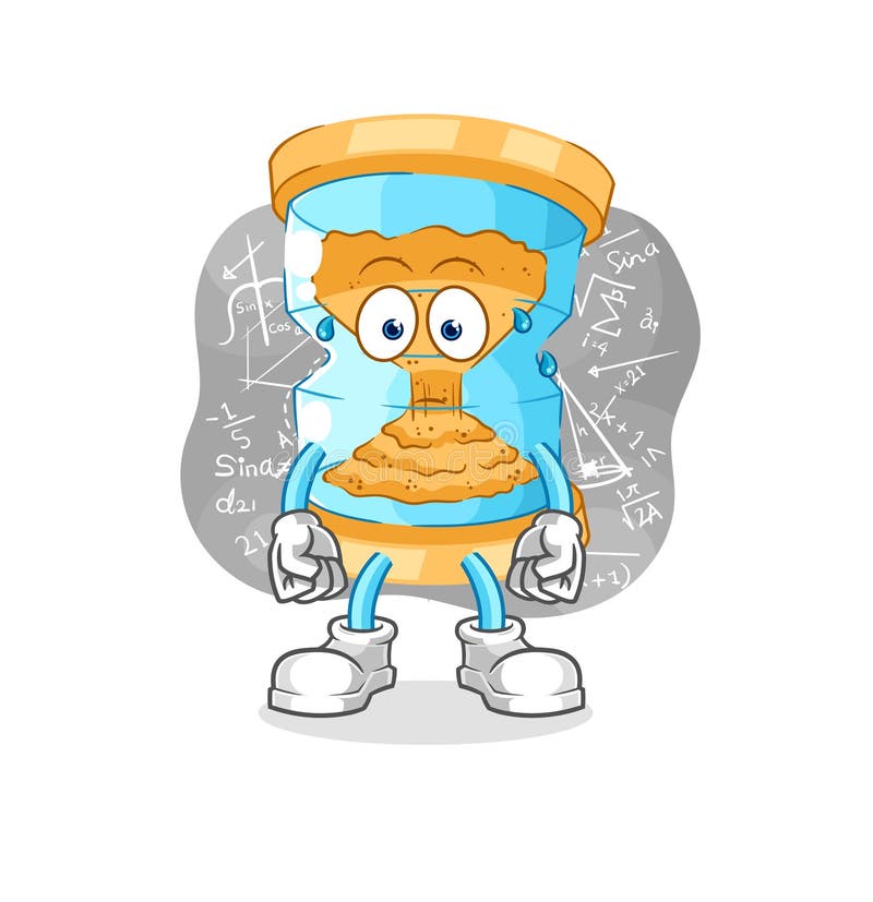 Hourglass Thinking Hard Vector. Cartoon Character Stock Vector ...