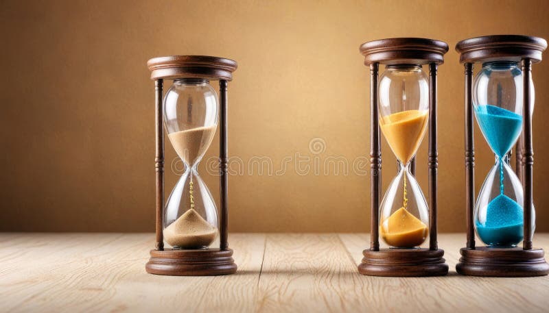 Hourglass Time Clock Running Banner Background Stock Illustration ...