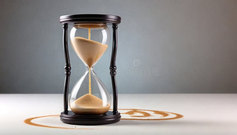 Hourglass Time Clock Running Banner Background Stock Illustration ...