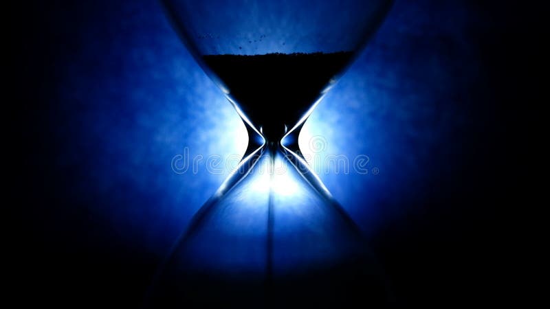 Hourglass Time Flow on Blue Background, Time Pass Concept 4k Stock ...