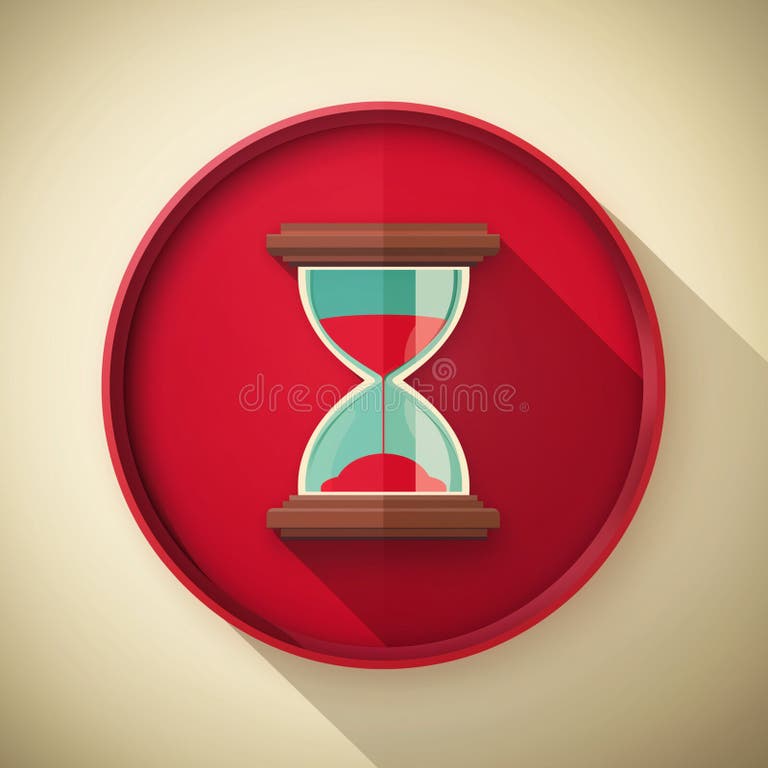 Hourglass Time Indicator in Circular Frame Display Stock Illustration ...