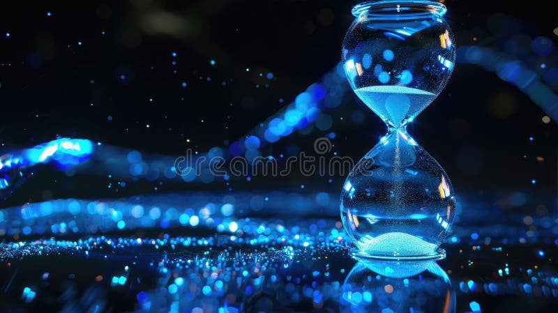 Hourglass of Time for Managing Time and Space. Magical Glow Effect ...