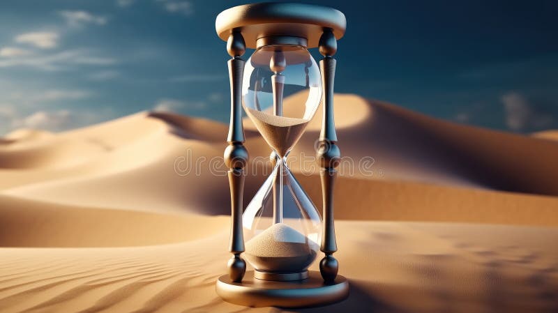 Hourglass Time with Sand Running through Stock Illustration ...