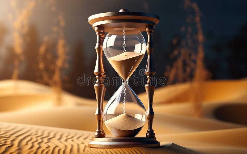 Hourglass Time with Sand Running through Stock Illustration ...