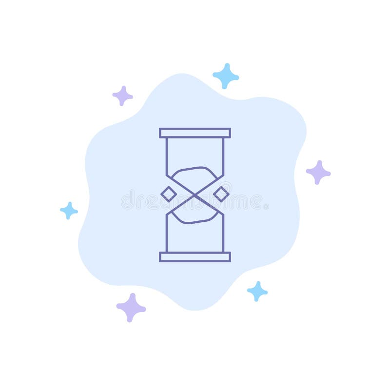 Hourglass, Time, Timer, Watch, Sand Blue Icon on Abstract Cloud ...