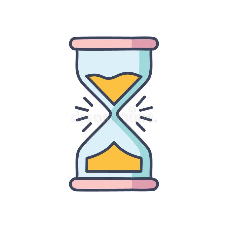Hourglass Timekeeper. Colorful Cartoon Hourglass with Sand Flowing ...