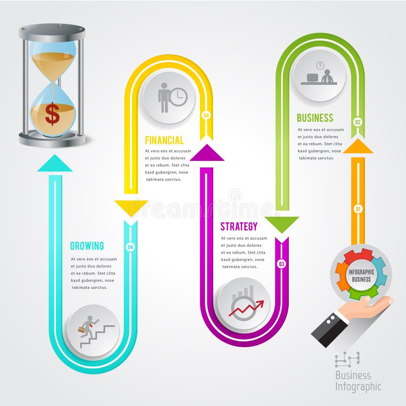 Hourglass Timeline Vector Business Concept Stock Vector - Illustration ...