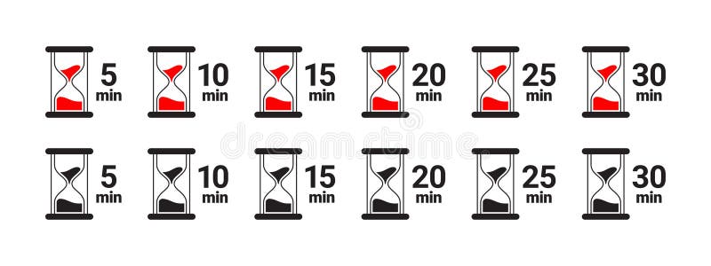 Hourglass Timer Cooking Time. Cooking Time Icons Stock Illustration ...