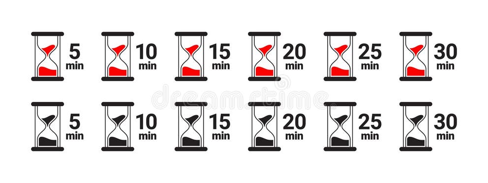Hourglass Timer Cooking Time. Cooking Time Icons Stock Illustration ...
