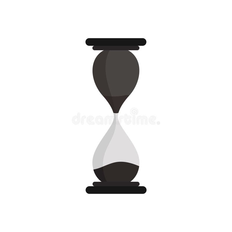 Hourglass Timer Icon in Trendy Flat Design. Stock Vector - Illustration ...