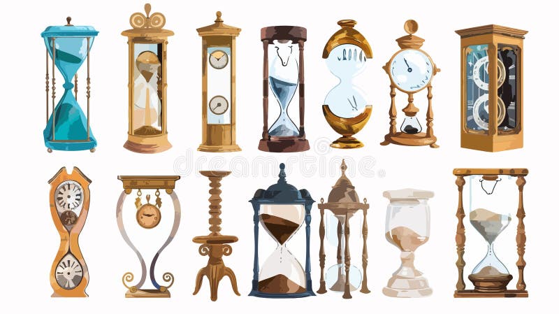 Hourglass Variations Collection for Time Measurement Concept Stock ...