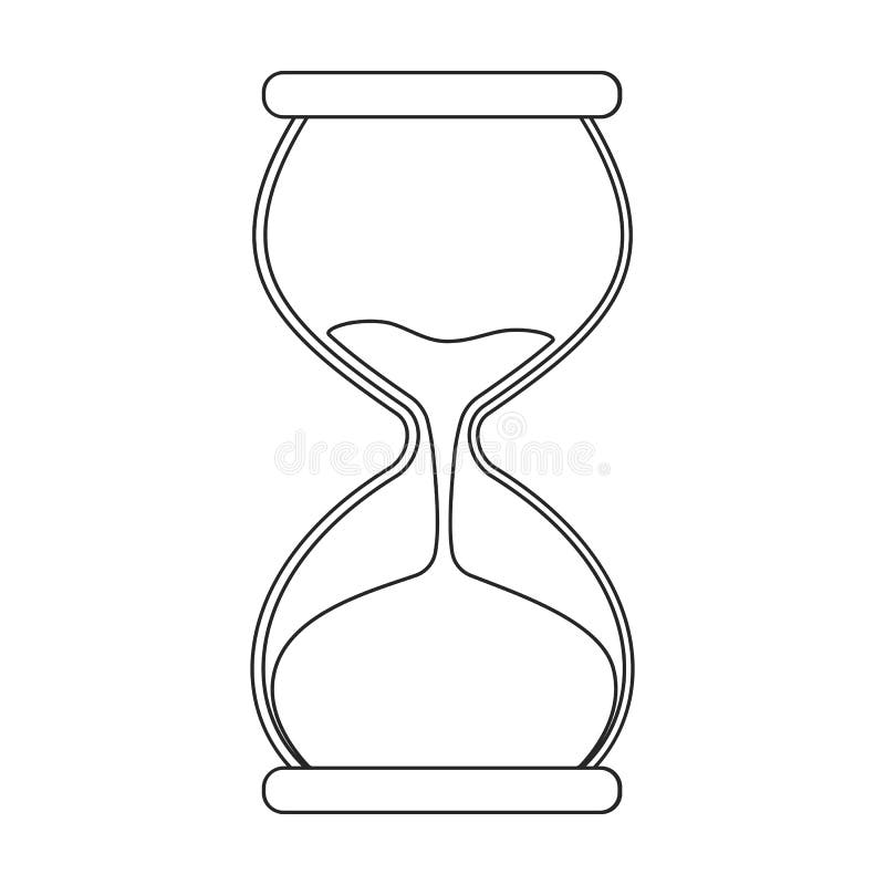 Hourglass Vector Icon.Outline Vector Icon Isolated on White Background ...