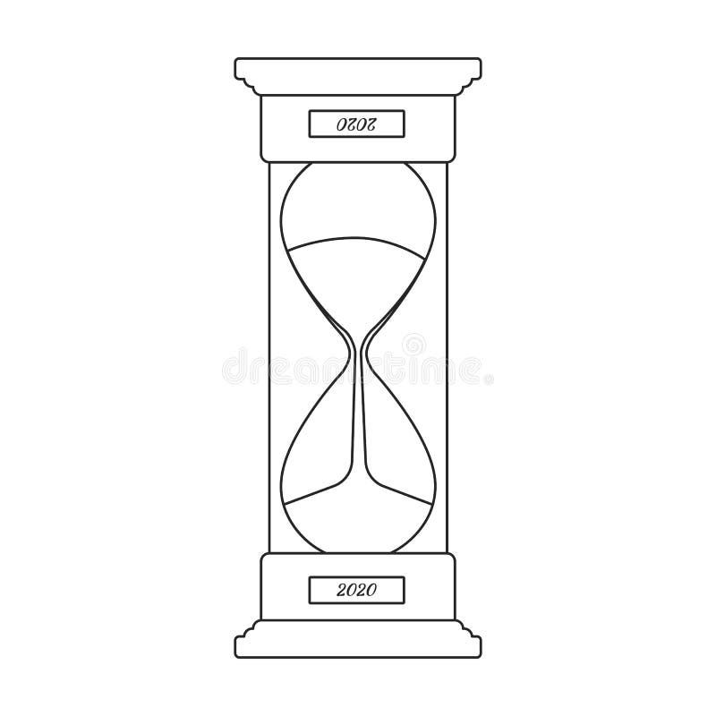 Hourglass Vector Icon.Outline Vector Icon Isolated on White Background ...