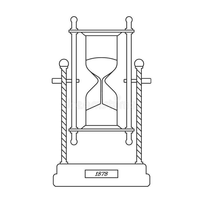 Hourglass Vector Icon.Outline Vector Icon Isolated on White Background ...