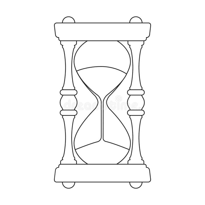 Hourglass Vector Icon.Outline Vector Icon Isolated on White Background ...