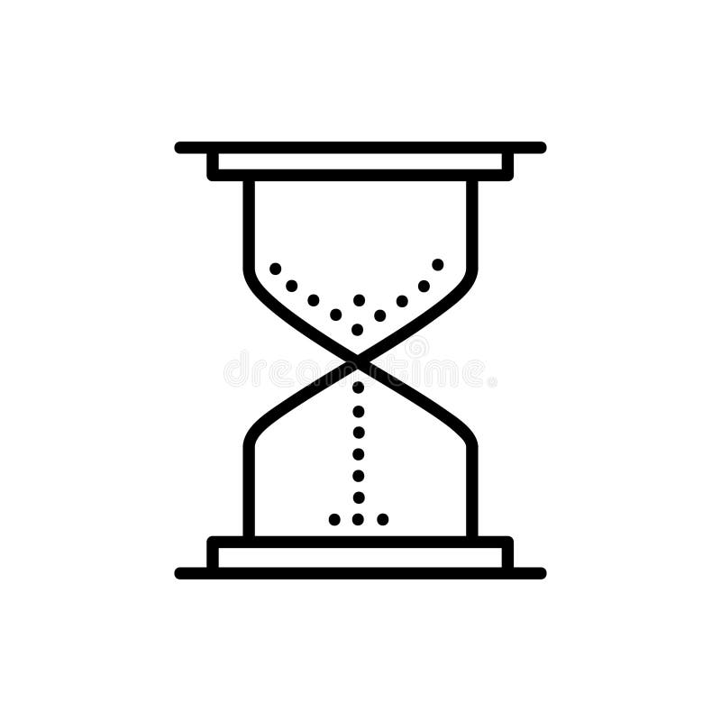 Hourglass Vector Icon, Outline Style, Isolated on White Background ...