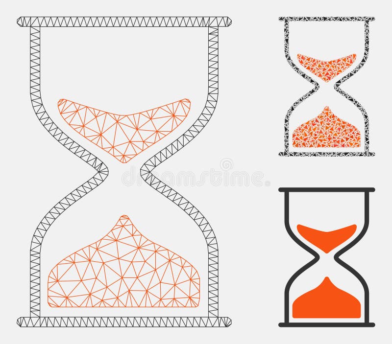 Hourglass Vector Mesh Network Model and Triangle Mosaic Icon Stock ...