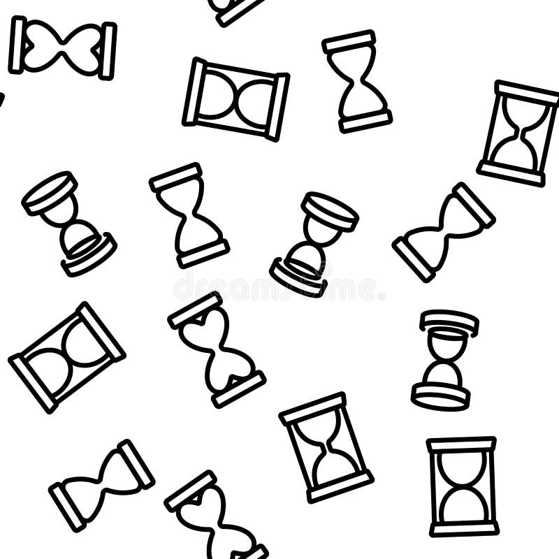 Hourglass Vector Seamless Pattern Stock Vector - Illustration of icons ...