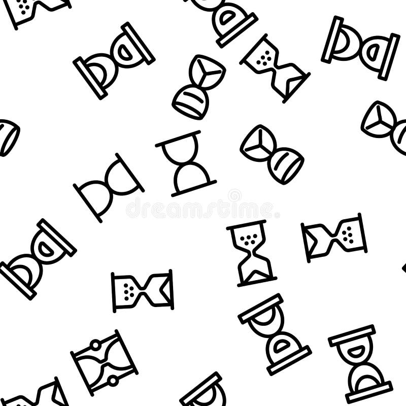 Hourglass Vector Seamless Pattern Stock Vector - Illustration of glass ...