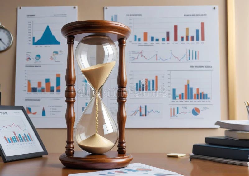 Hourglass Visualization: Time is Money Stock Illustration ...