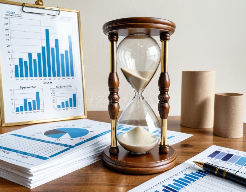 Hourglass Visualization: Time is Money Stock Illustration ...