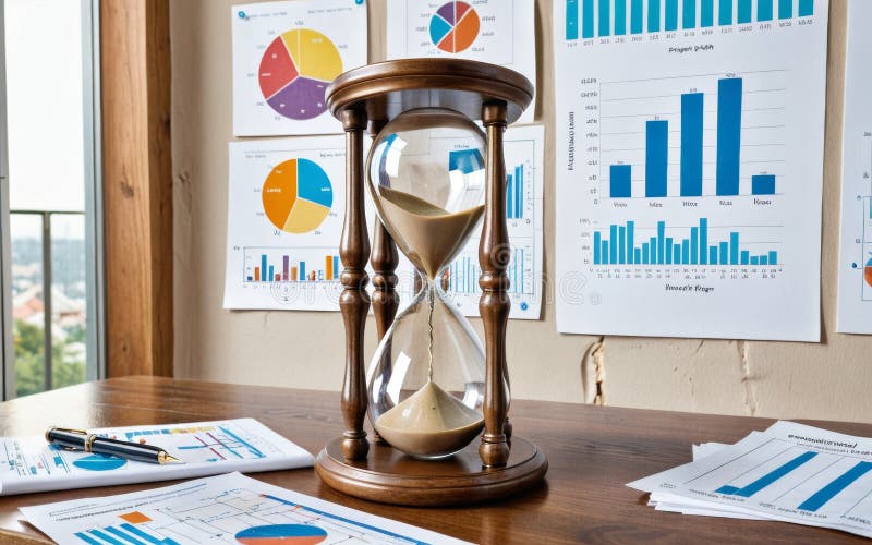 Hourglass Visualization: Time is Money Stock Illustration ...
