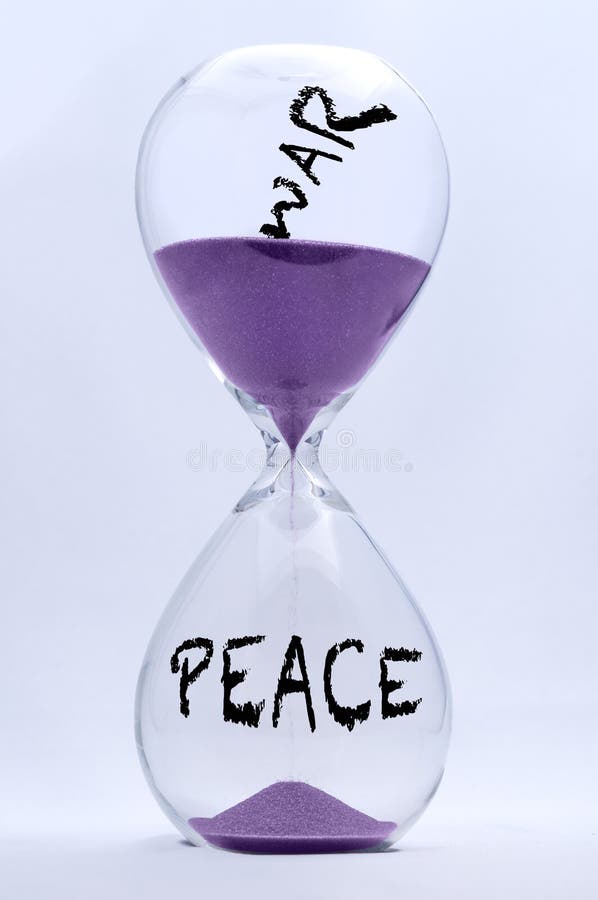 Hourglass - War and Peace stock photo. Image of flow - 50667352