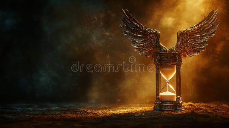 Hourglass with Wings Symbolizing Time and Freedom in a Creative ...