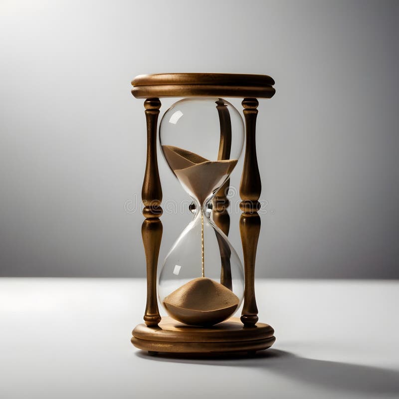 Hourglass Wooden Yellow Sand Clock Timer White Background Stock ...
