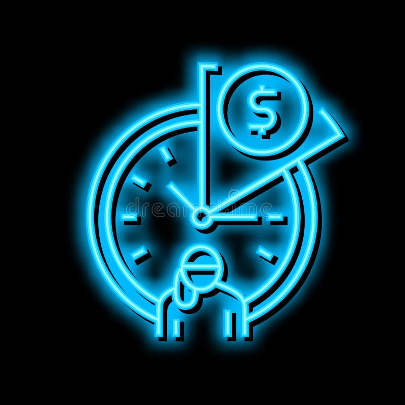 Hourly Babysitting Rates Neon Glow Icon Illustration Stock Vector ...