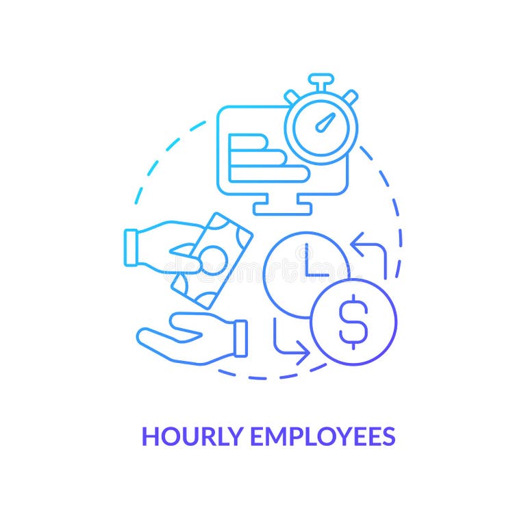 Hourly Employees Blue Gradient Concept Icon Stock Vector - Illustration ...
