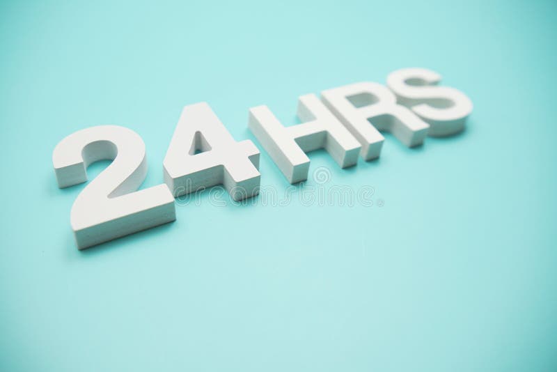 24 Hours Alphabet Letters on Blue Background Stock Illustration ...