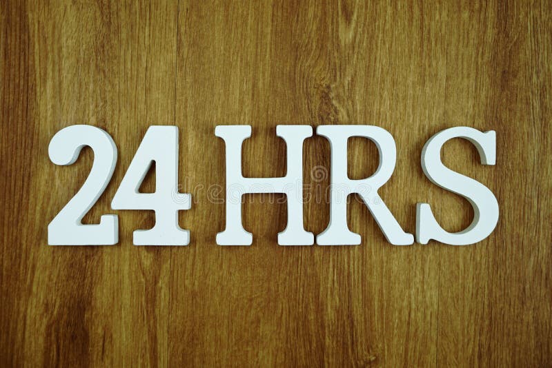 24 Hours Alphabet Letters Top View on Wooden Background Stock Photo ...