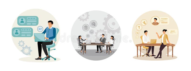 24 Hours Call Center Concept. Customer Service. 24 Hours Global Online ...