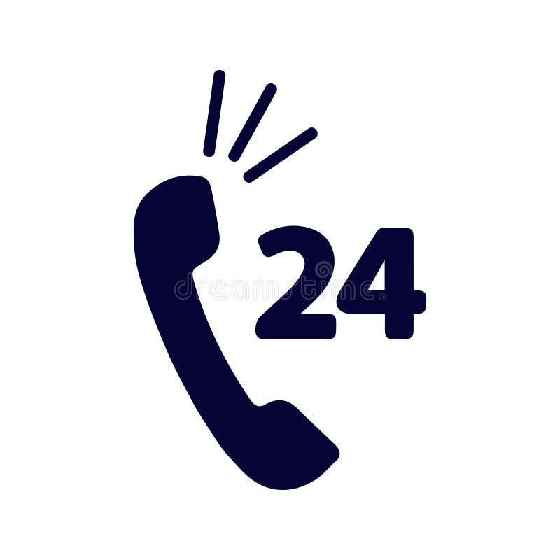 24 hours call support icon stock vector. Illustration of round - 264880765