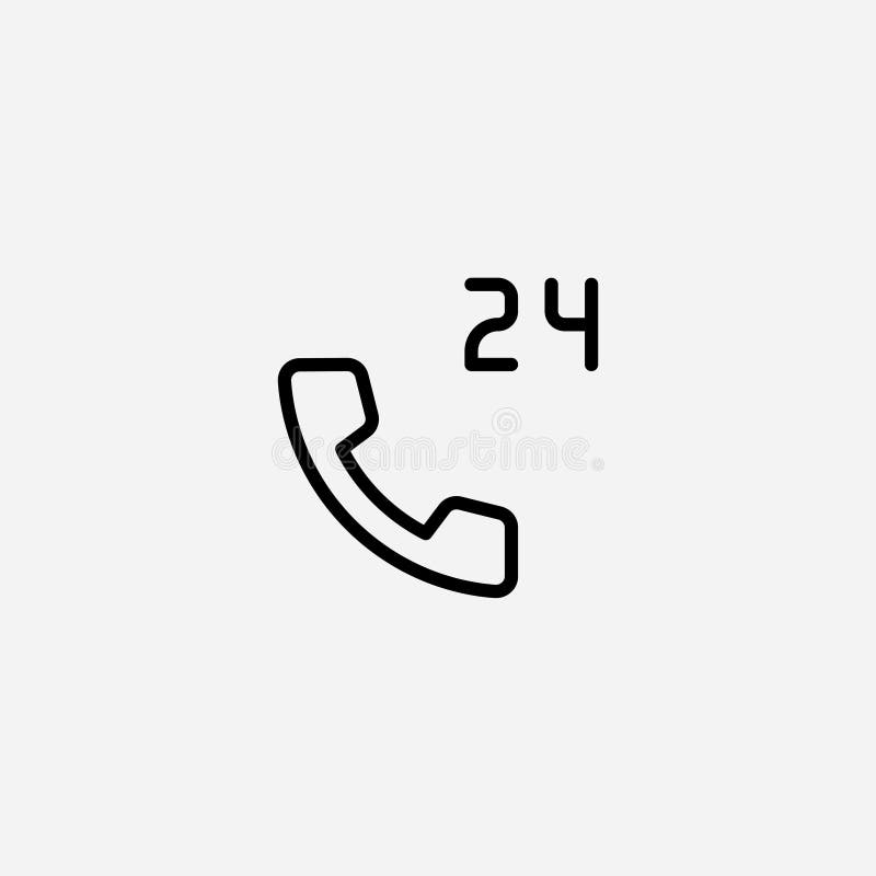 24 Hours Call Center Icon, Outline Style Stock Vector - Illustration of ...