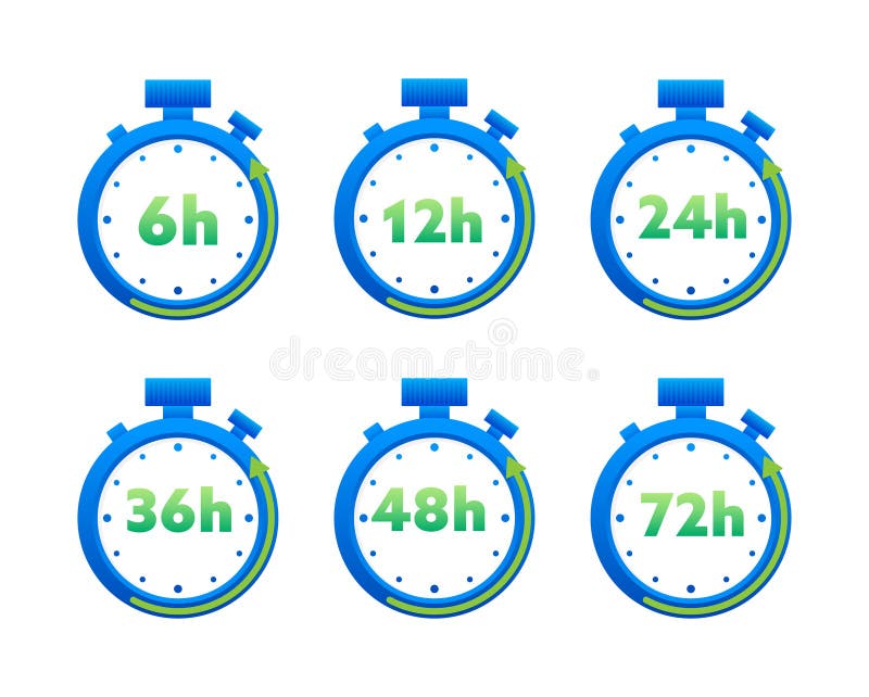 12, 24, 36, 48 and 72 Hours Clock Arrow. Working and Delivery Service ... 12, 24, 36, 48 and 72 Hours Clock Arrow. Working and Delivery Service ...