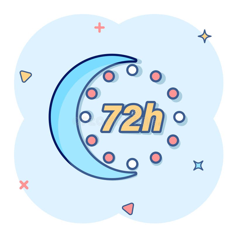24 Hours Clock Icon in Comic Style. Timer Countdown Cartoon Vector ...
