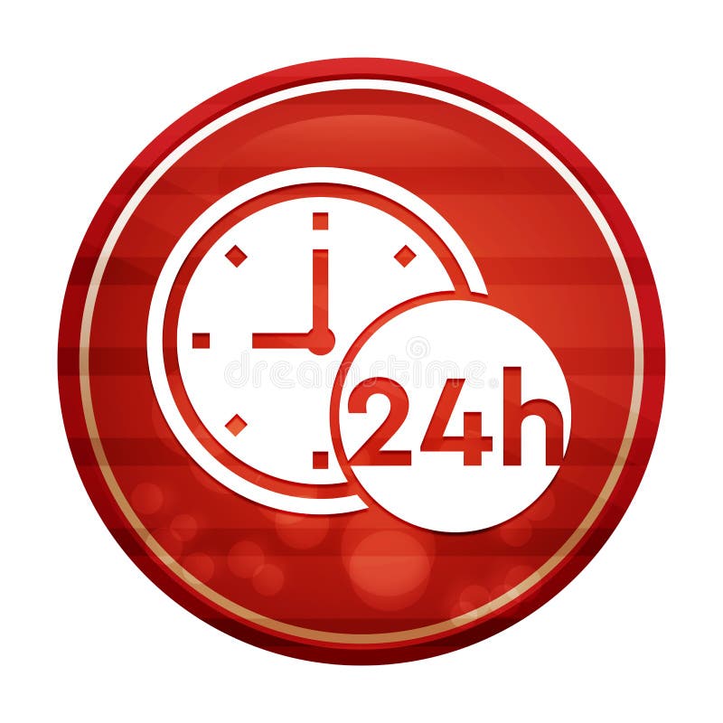 24 Hours Clock Icon Creative Trendy Colorful Round Button Illustration ...
