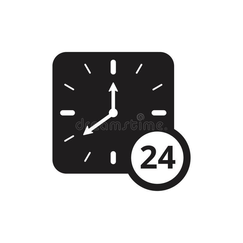 24 Hours Clock Icon. Vector Illustration Decorative Design Stock Vector ...