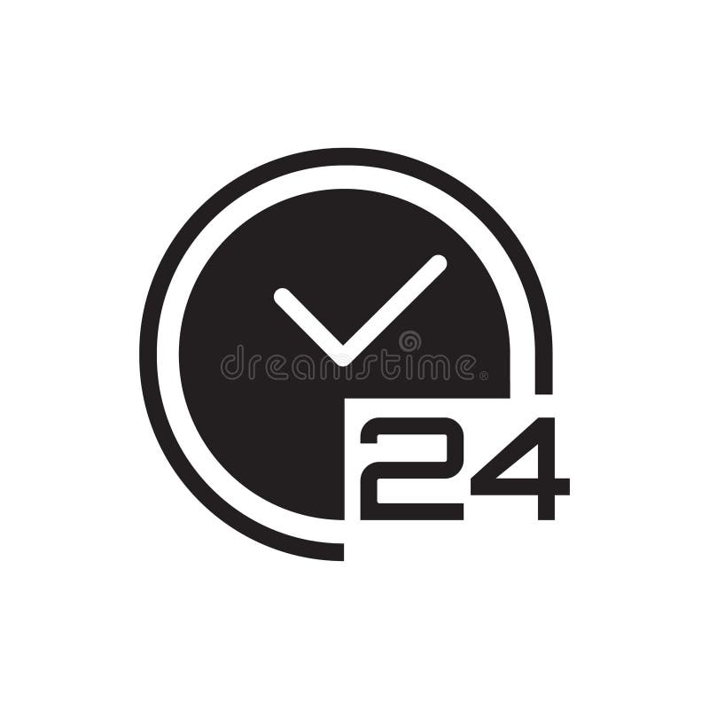 24 Hours Clock Icon. Vector Illustration Decorative Design Stock Vector ...
