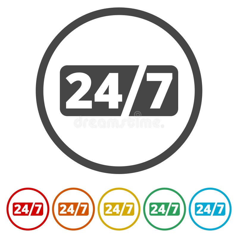 24 Hours Customer Service. Round the Clock Symbol Stock Vector ...