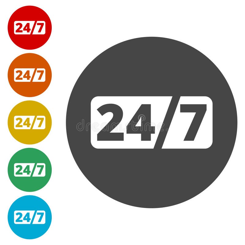 24 Hours Customer Service. Round the Clock Support Symbol Stock Vector ...