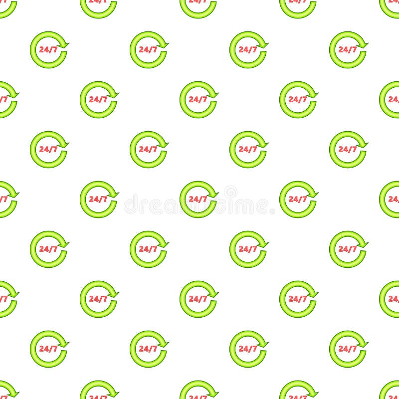 24 Hours Customer Support Pattern, Cartoon Style Stock Vector ...