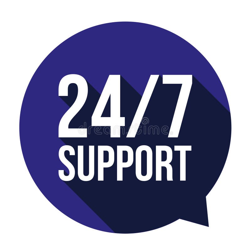 24 Hours a Day Call Service, 24-7 Support Stock Illustration ...