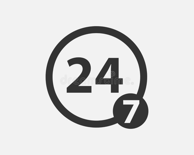 24 Hours a Day Service Icon Symbol Vector Stock Vector - Illustration ...